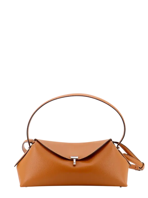 TOTEME T-lock Hammered Leather Shoulder Bag - Brown