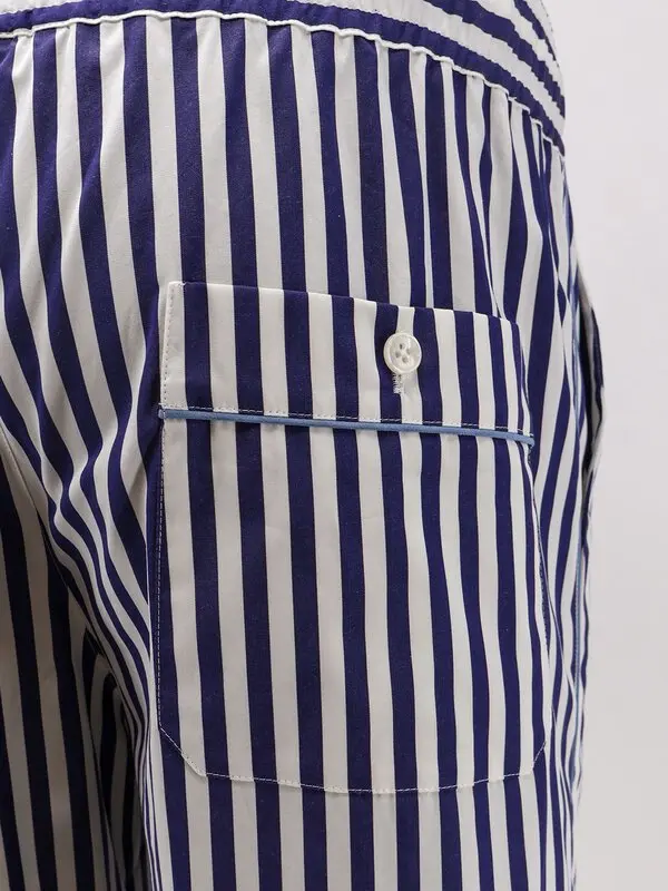 Dolce & Gabbana Cotton Bermuda Shorts With Striped Motif
