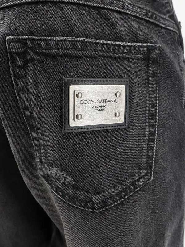 Dolce & Gabbana Distressed Cotton Denim Jeans