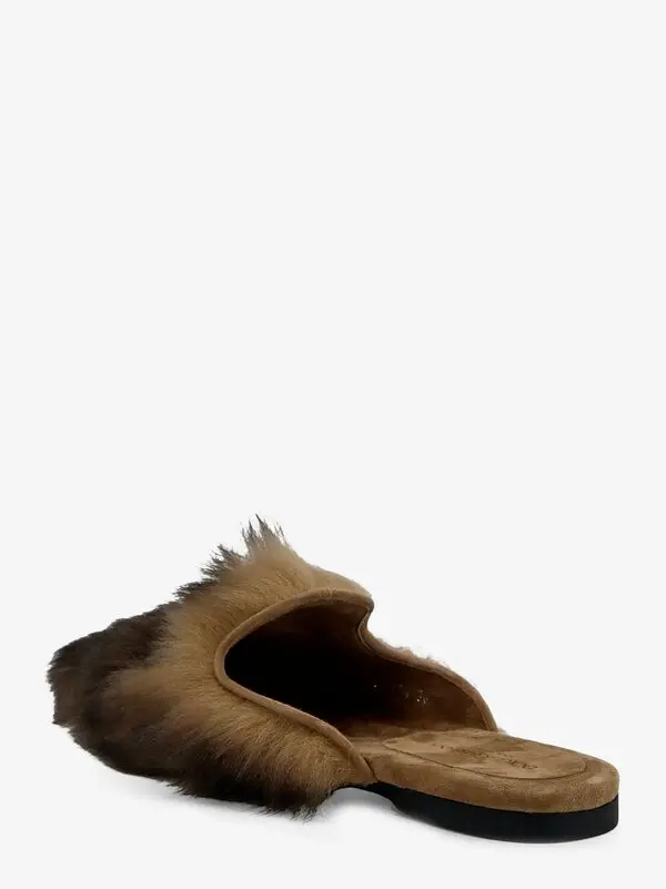 Dolce & Gabbana Shearling And Suede Mules
