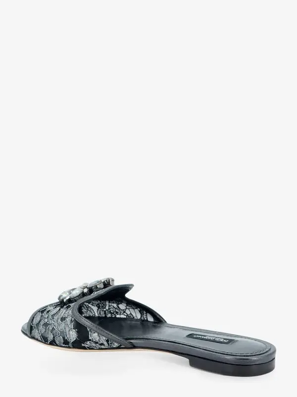 Dolce & Gabbana Rainbow Lace Embellished Slides