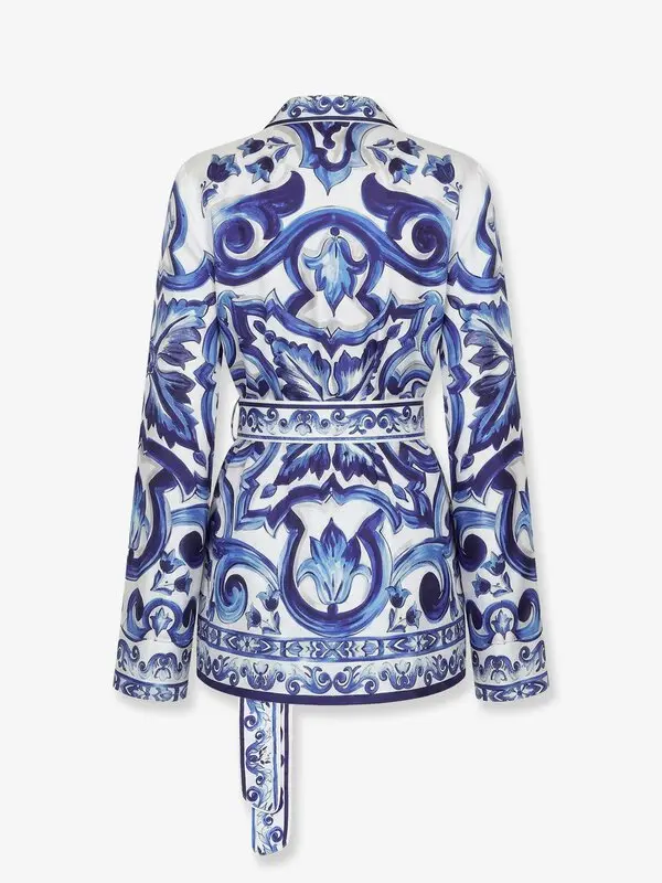 Dolce & Gabbana Silk Shirt With Majolica Print