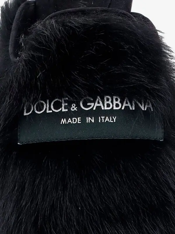 Dolce & Gabbana Sheepskin And Suede Fur-lined Slides