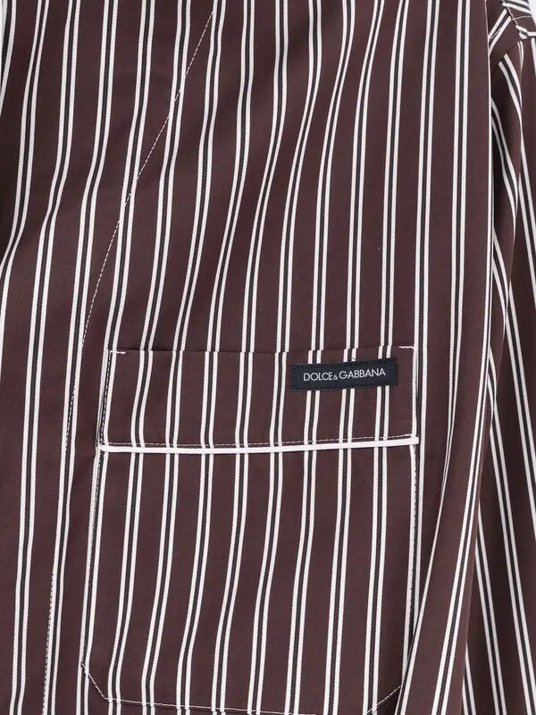 Dolce & Gabbana Vanity Striped Popeline Pajama Shirt