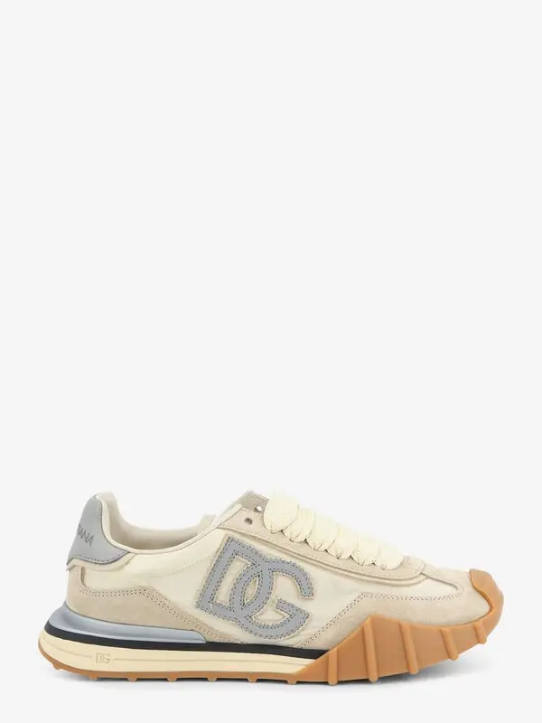 Dolce & Gabbana Nylon And Suede Sneakers With Dg Logo
