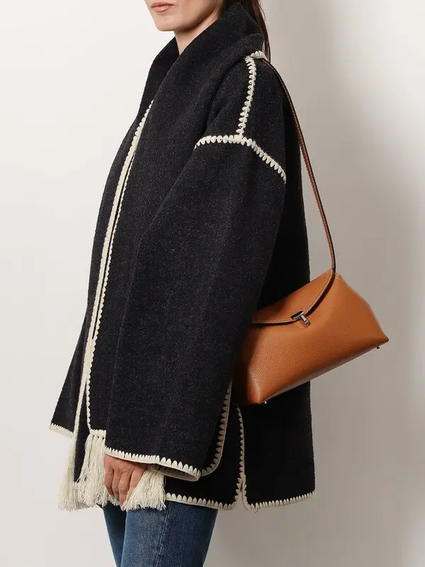 TOTEME T-lock Leather Clutch - Brown