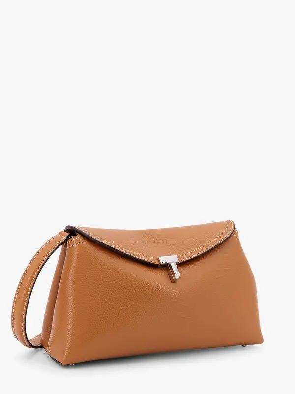 TOTEME T-lock Leather Clutch - Brown
