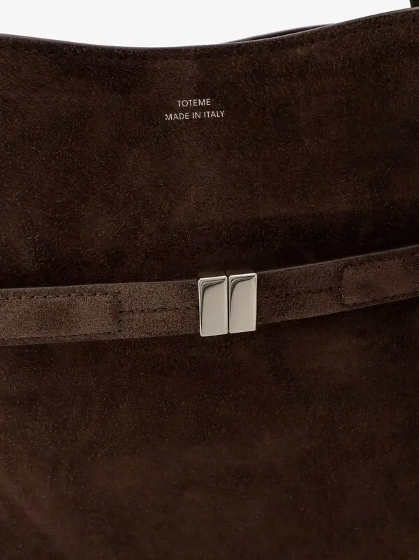 TOTEME Suede Belted Bucket Bag - Brown