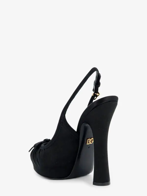 Dolce & Gabbana Satin Slingback Heels With Bow Detail