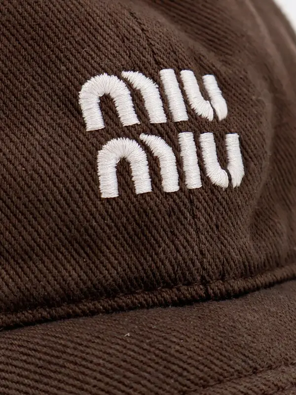 Miu Miu Embroidered Cotton Baseball Cap