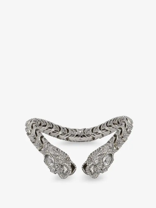 Gucci Dionysus Rigid Bracelet With Crystals - Silver