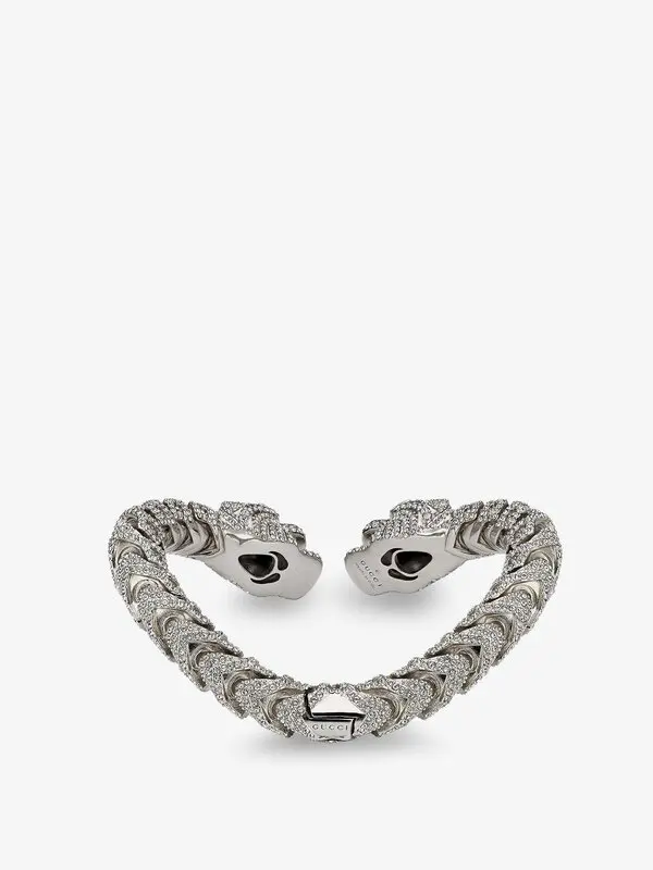 Gucci Dionysus Rigid Bracelet With Crystals - Silver