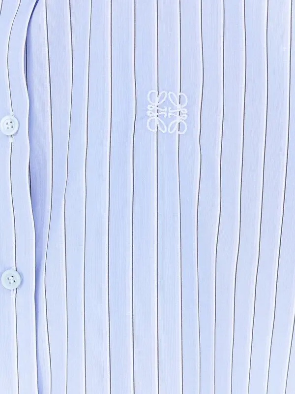 Loewe Sleeveless Striped Cotton Shirt - Blue