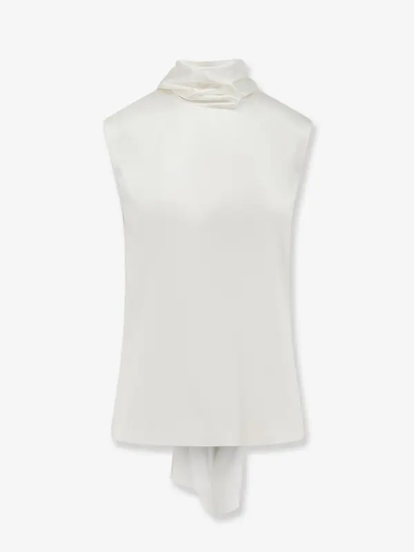 Bottega Veneta Stretch Satin Top - White