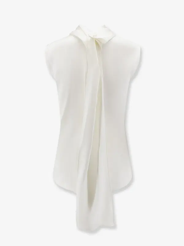 Bottega Veneta Stretch Satin Sleeveless Top - White
