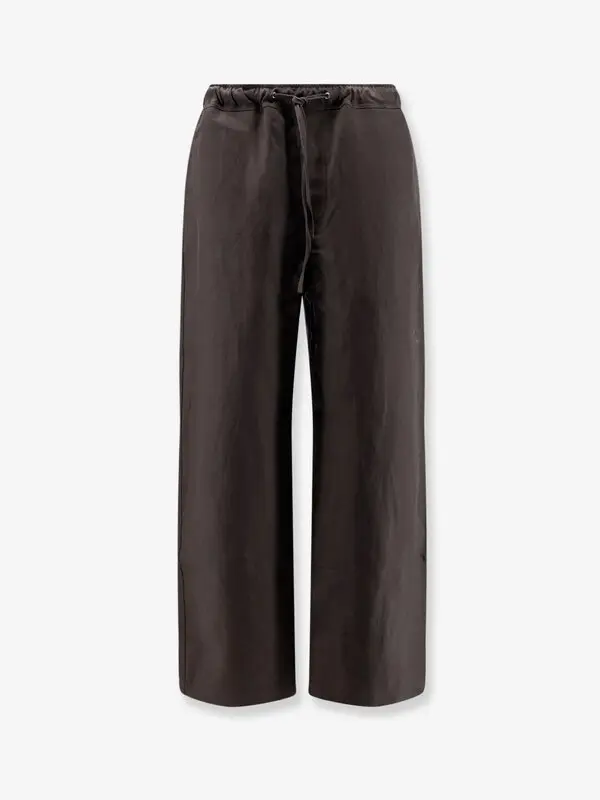 Studio Nicholson Linen And Wool Blend Wide Leg Trousers - Brown
