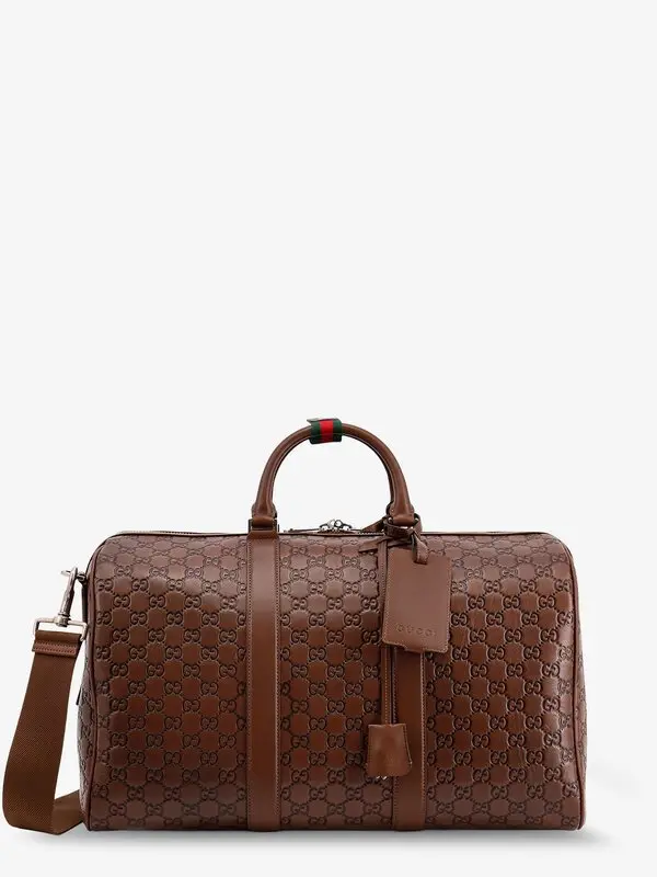 Gucci Gg Emblem Duffle Bag - Brown