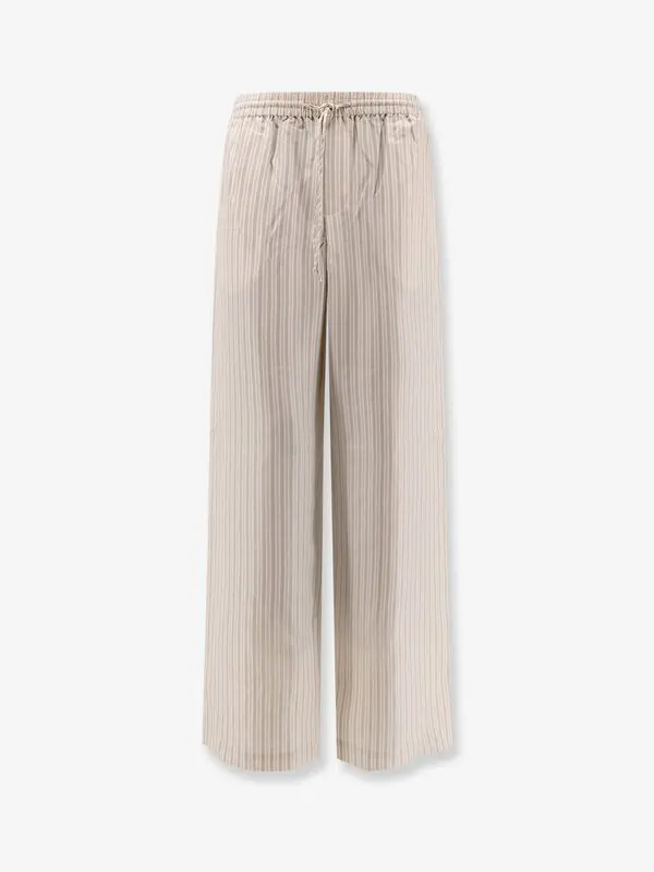 RÓHE Silk Striped Wide Leg Trousers