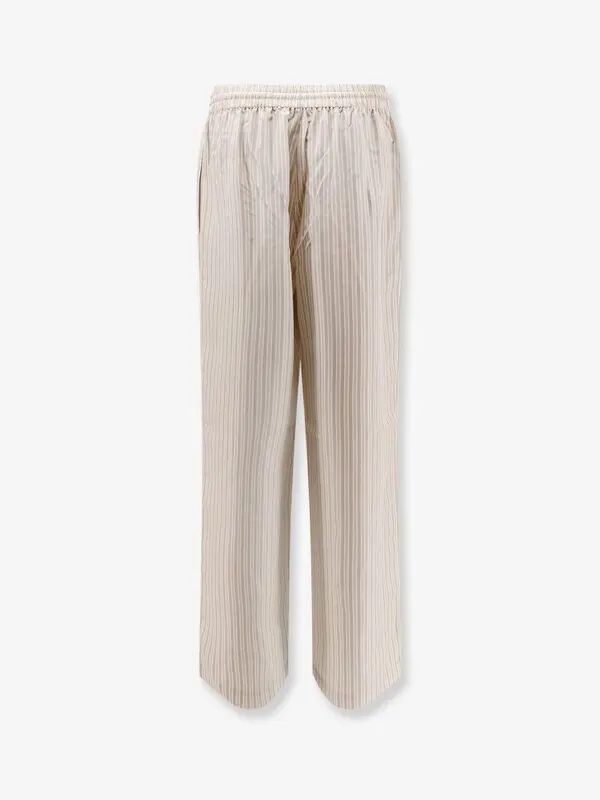RÓHE Silk Striped Wide Leg Trousers