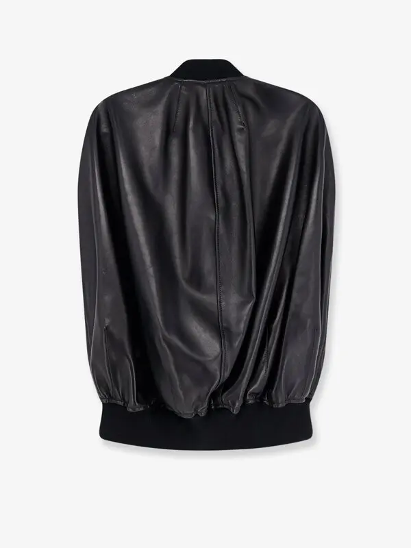 Balenciaga Sleeveless Leather Bomber Jacket