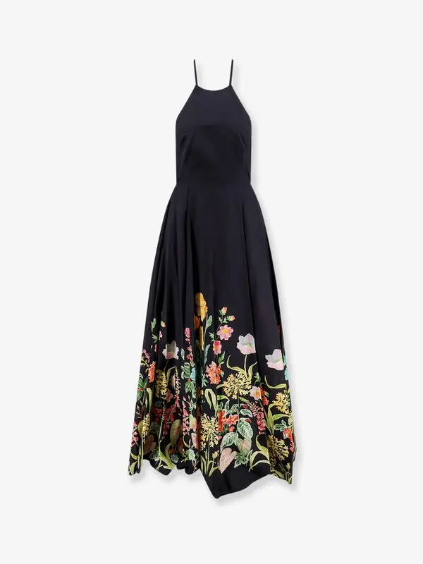 LAVI Alina Cotton Dress With Multicolor Floral Print - Black