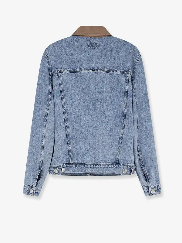 Brunello Cucinelli Suede Collar Denim Jacket