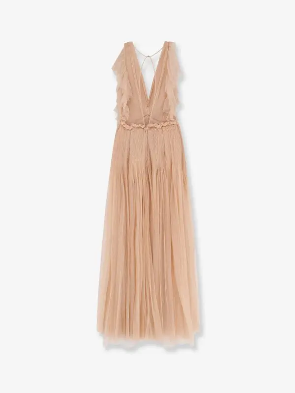 Elisabetta Franchi Long Dress With Rhinestone Detail