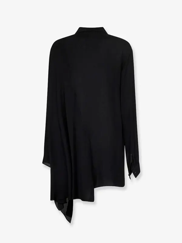 Balenciaga Shirt With Tie Detail - Black
