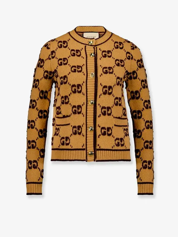 Gucci Wool Gg Inlay Cardigan