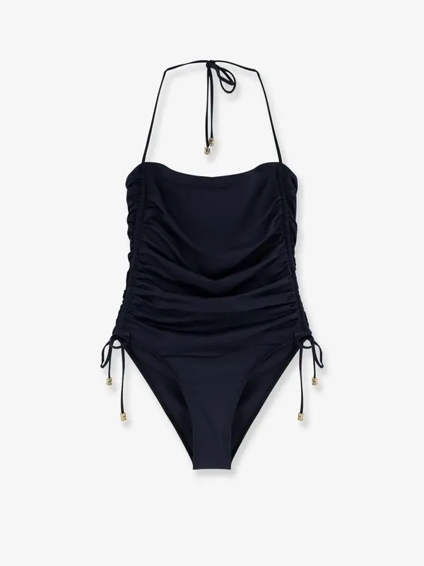 Gucci Stretch Jersey One-piece Swimsuit With Double G Detail - Black