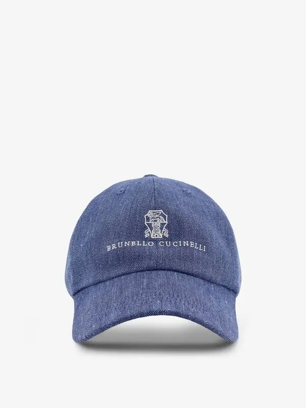 Brunello Cucinelli Linen And Virgin Wool Blend Baseball Cap - Blue