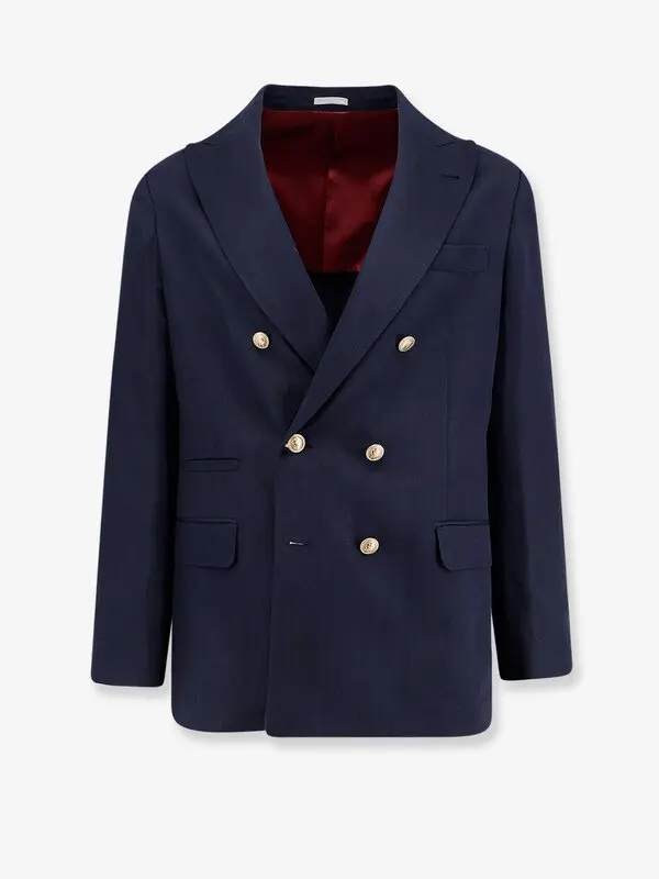 Brunello Cucinelli Silk And Linen Blazer - Blue