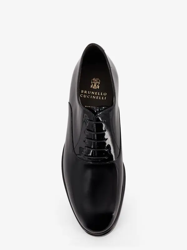 Brunello Cucinelli Patent Leather Oxford Lace-up Shoes