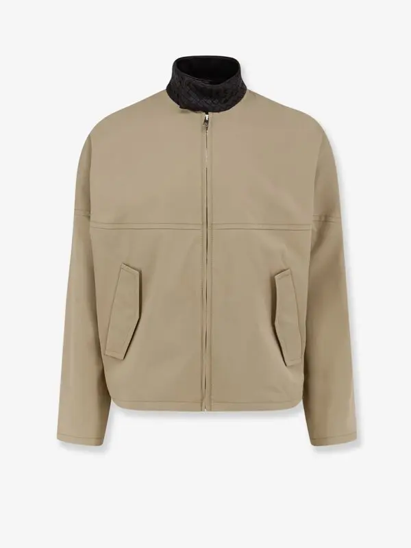 Bottega Veneta Cotton Jacket With Intrecciato Collar