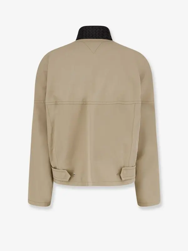 Bottega Veneta Cotton Jacket With Intrecciato Collar