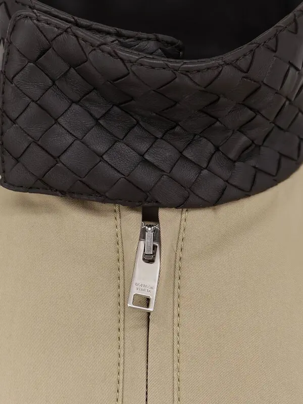 Bottega Veneta Cotton Jacket With Intrecciato Collar