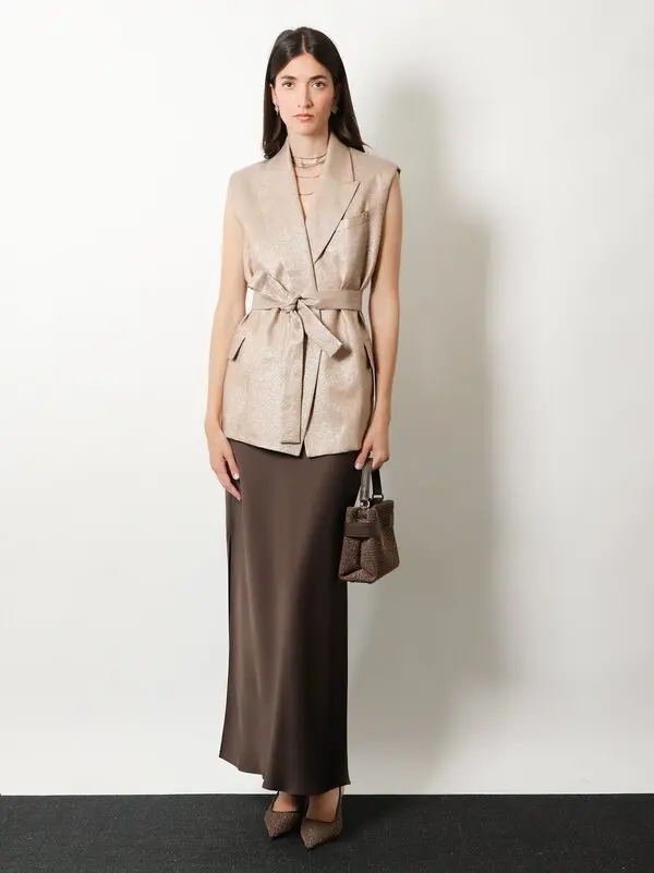 Brunello Cucinelli Satin Long Skirt