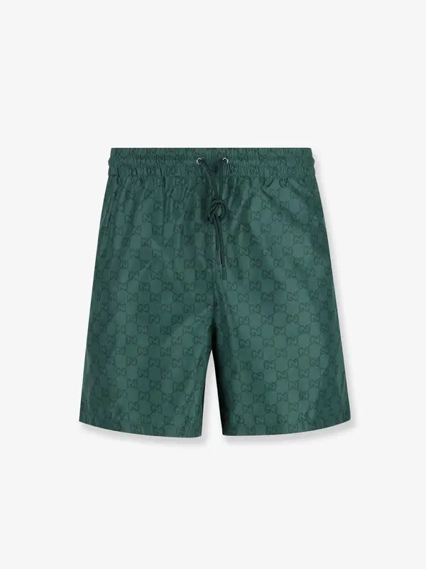 Gucci Gg Monogram Swim Trunks - Green