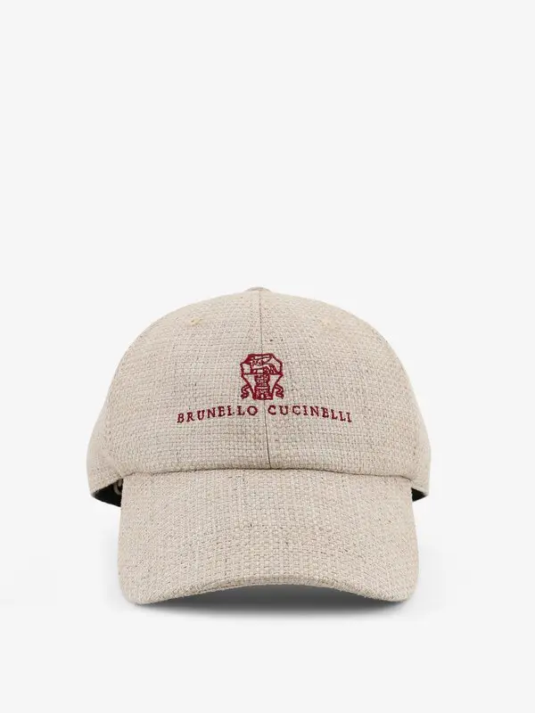 Brunello Cucinelli Baseball Hat With Embroidered Logo - Beige