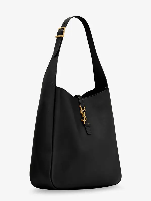 Saint Laurent Le 5 À 7 Hammered Leather Shoulder Bag - Black