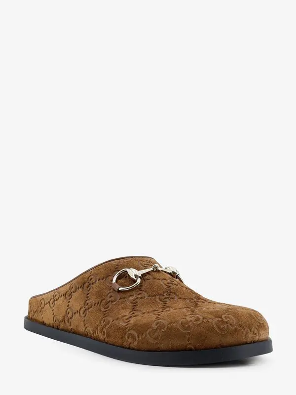 Gucci Suede Allover Gg Motif Mule