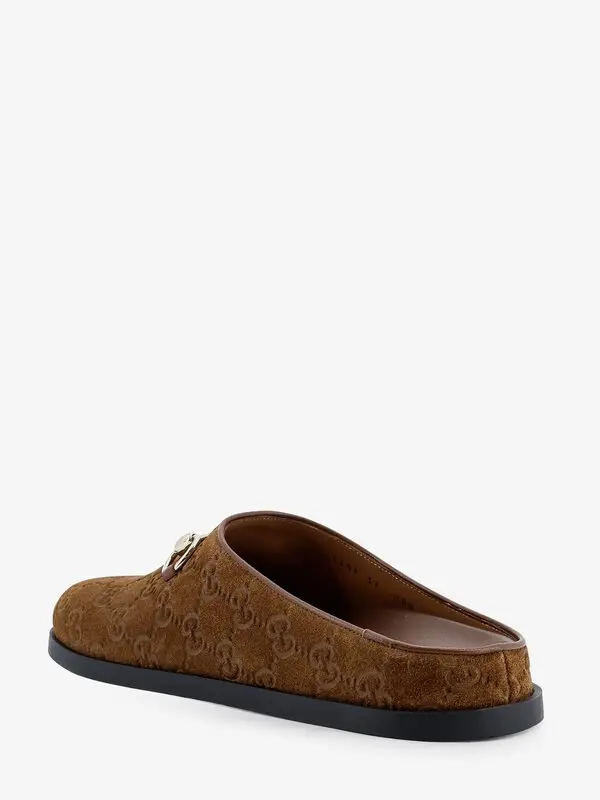 Gucci Suede Allover Gg Motif Mule