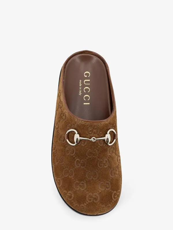 Gucci Suede Allover Gg Motif Mule