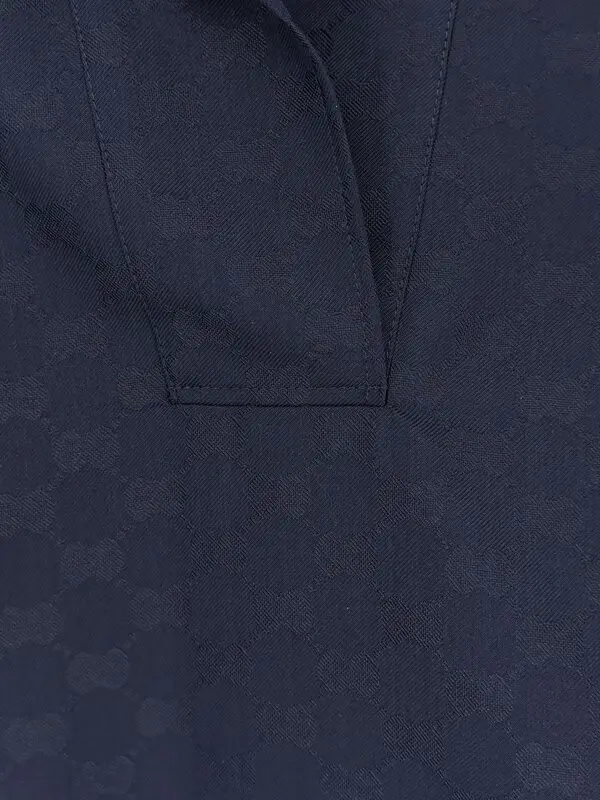 Gucci Fabric Polo Shirt With Gg Pattern