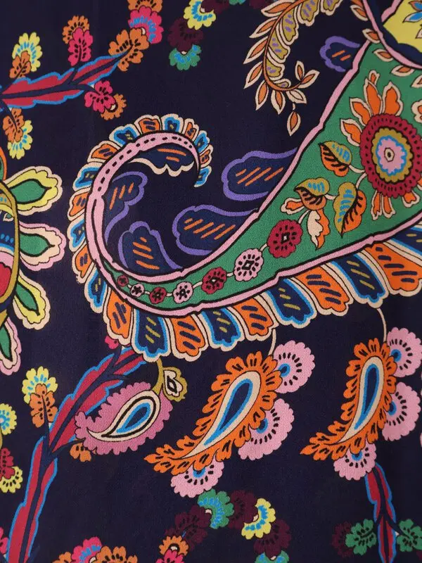 Etro Viscose Shirt With Ruffled Neckline And All-over Print