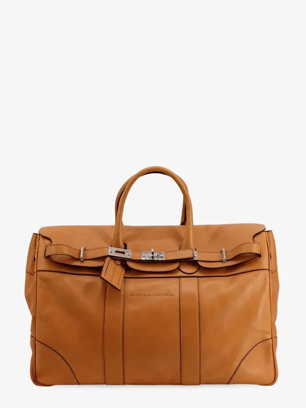 Brunello Cucinelli Leather Duffle Bag - Brown
