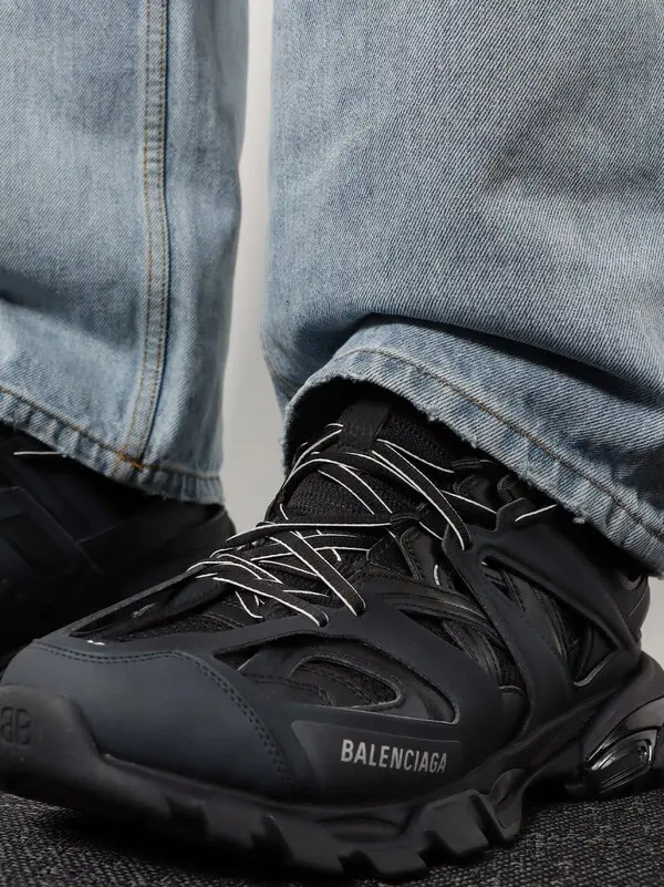 Balenciaga Track Nylon And Mesh Sneakers - Black