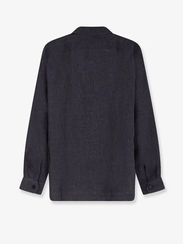 Brunello Cucinelli Easy Fit Linen Shirt - Grey