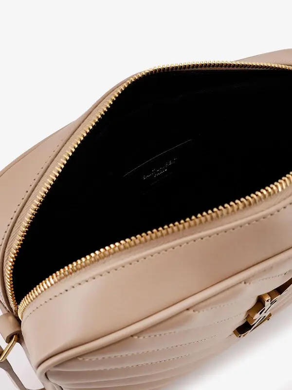 Saint Laurent Quilted Leather Lou Camera Bag - Beige