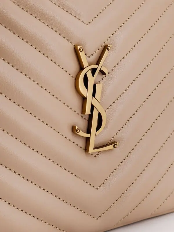Saint Laurent Quilted Leather Lou Camera Bag - Beige